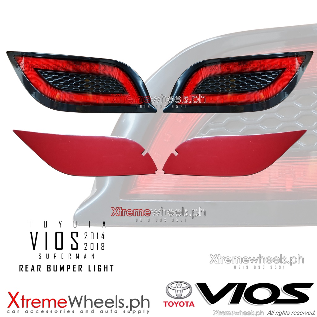 Toyota Vios J E G 2013-2018 Rear Bumper Light Led Light 100% waterproof ...