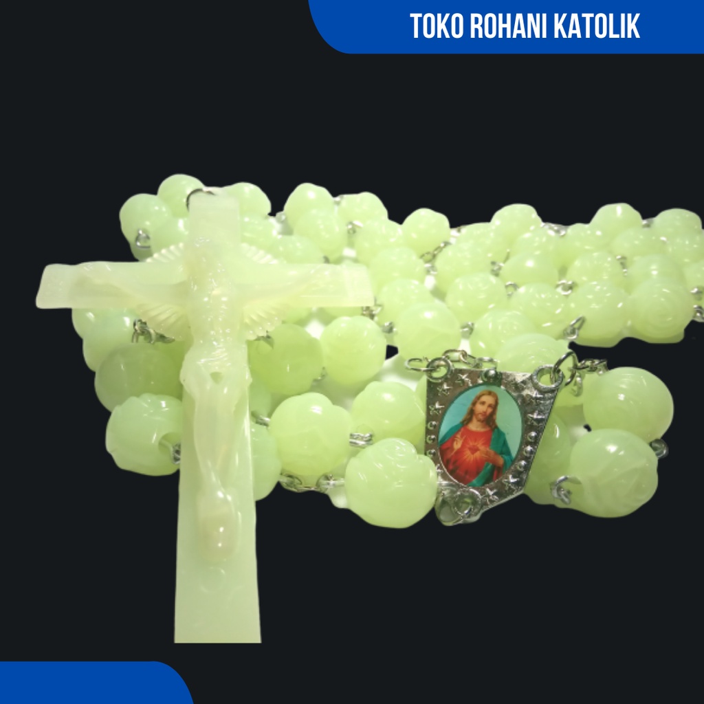 Rosario WALL FOSFOR GLOW IN THE DARK / CATHOLIC WALL DISPLAY / HANGING ...