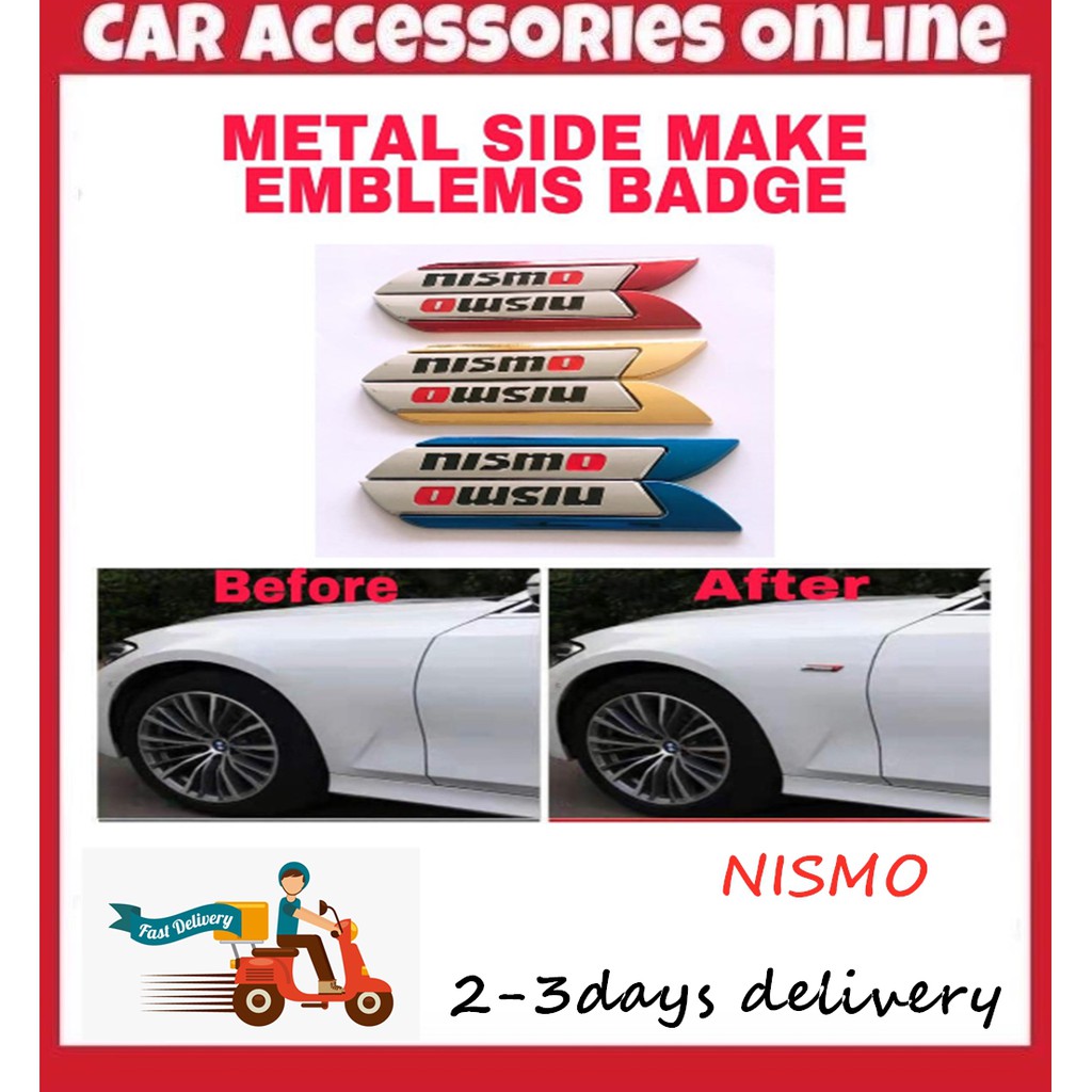** NEW ** 2 x NISMO Metal Logo 3D Car Auto Body Fender Emblem Badge ...