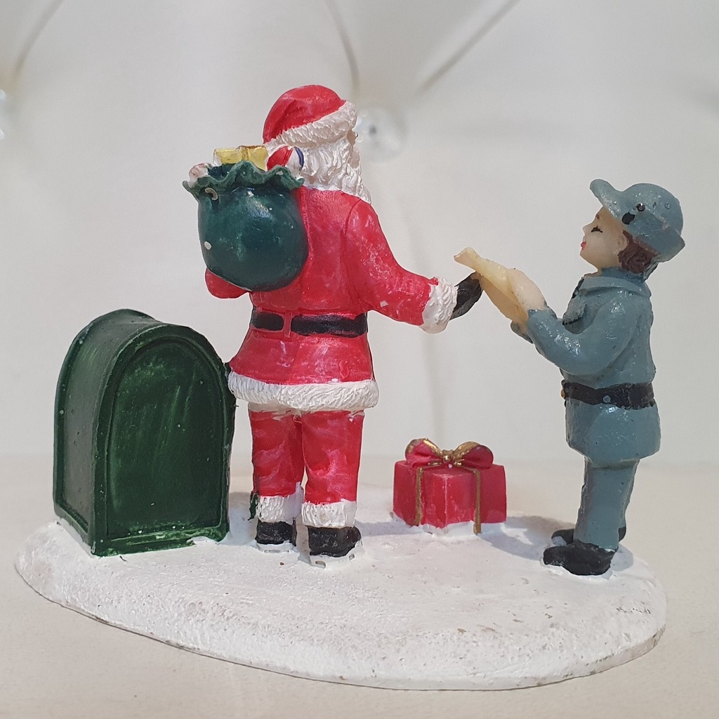 Christmas Village Santa Claus with mailman on North pole post office 8 ...