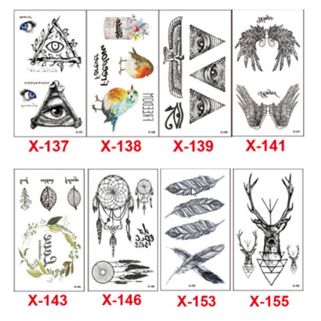 (Sample Selected) Tattoo Stickers TATOO- MINI Fake Tattoo SET | Shopee ...