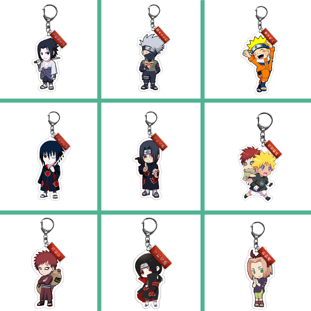 Anime Naruto Shippuden Akatsuki Uchiha Itachi Keychains Sasuke Kakashi ...