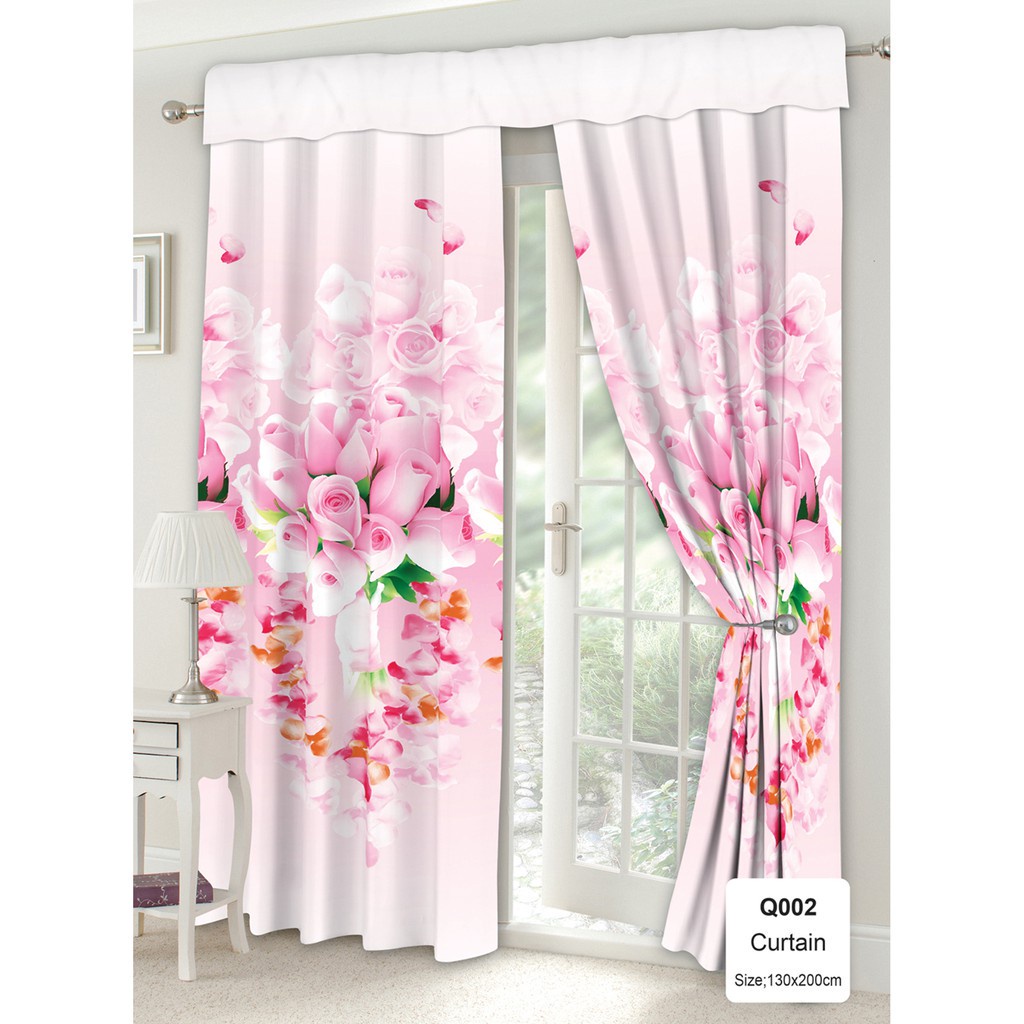 Bright Pink Curtains Sales Fawn Printed Kurtina for Window 140cm X180cm ...