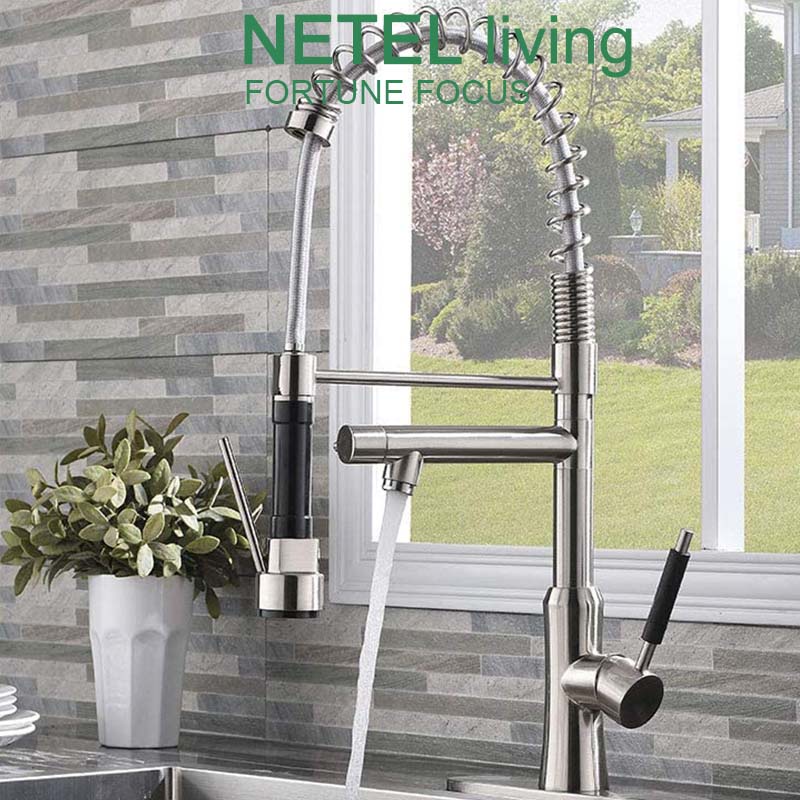 NETEL Kitchen Faucet Basin Sink Faucet Stainless Steel 3 Handles Mixing ...
