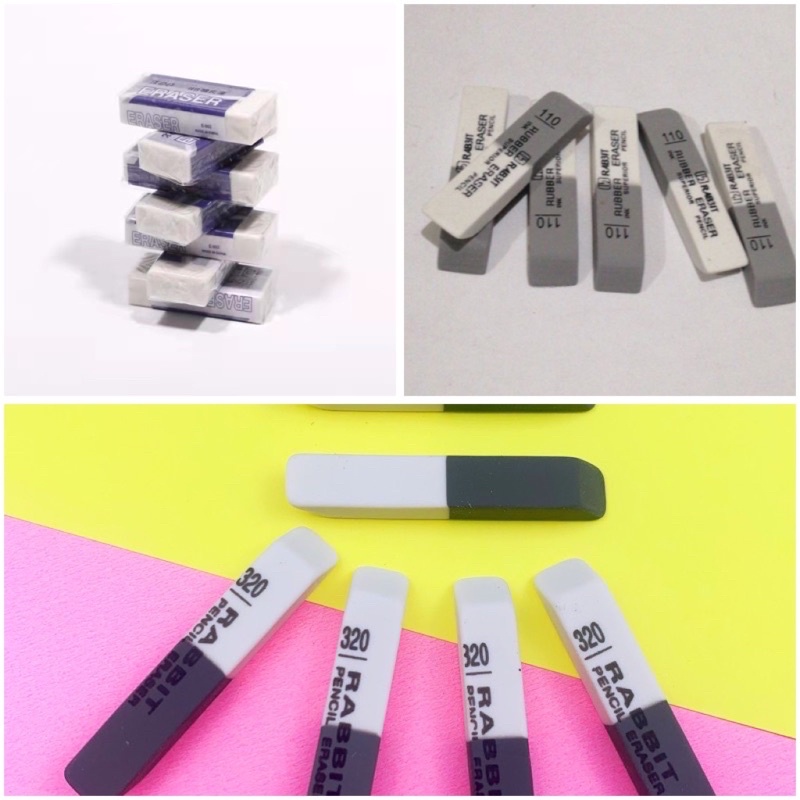 6 pieceDouble Tip Rabbit Rubber Eraser , SMALL SIZE #320 BIG SIZE #110 ...