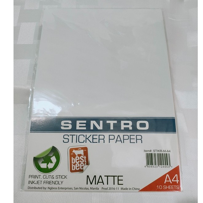 A4 SENTRO STICKER PAPER (10 SHEETS PER PACK) | Shopee Philippines
