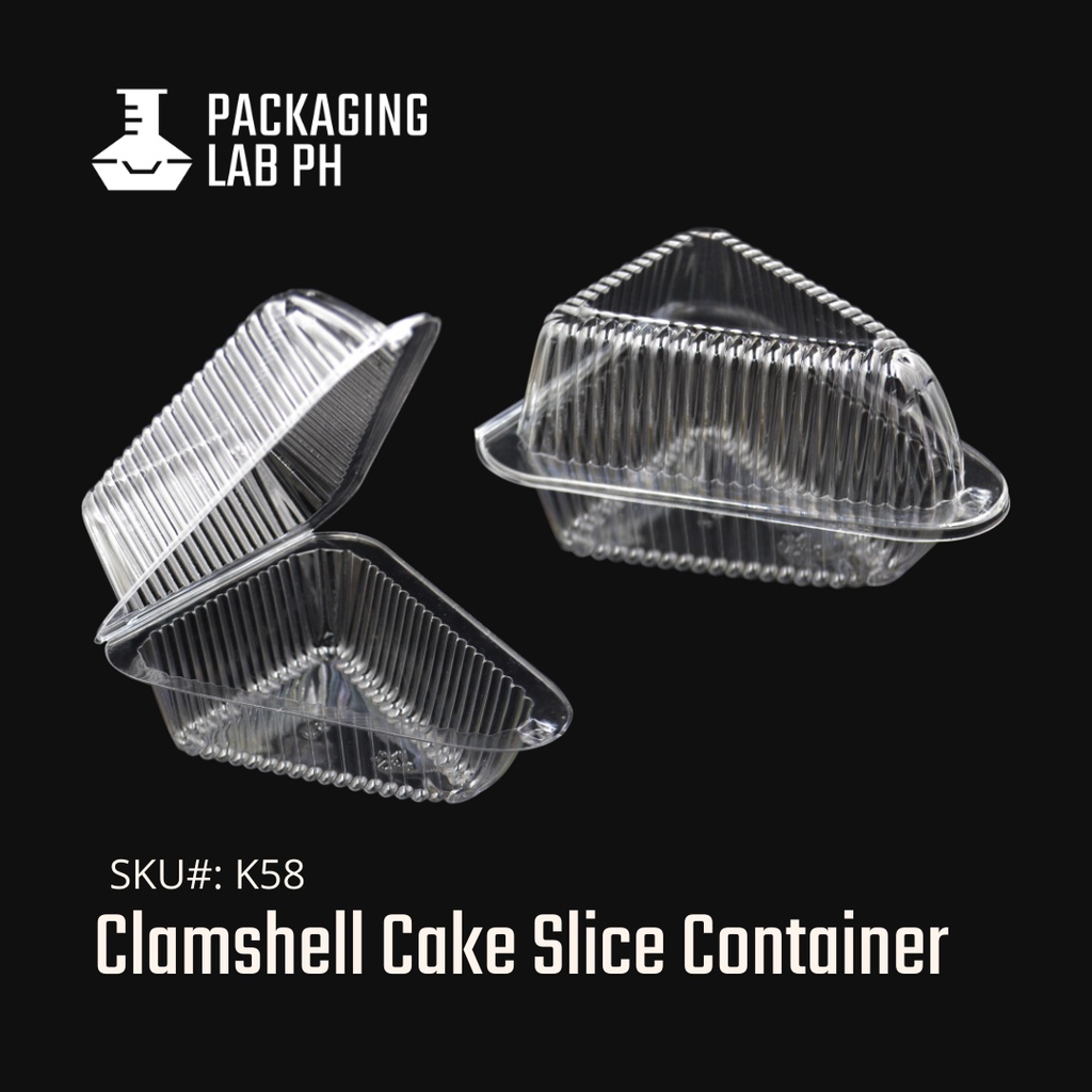 [100PCS] Clamshell Cake Slice Container Single Slice Triangle Cake Box ...