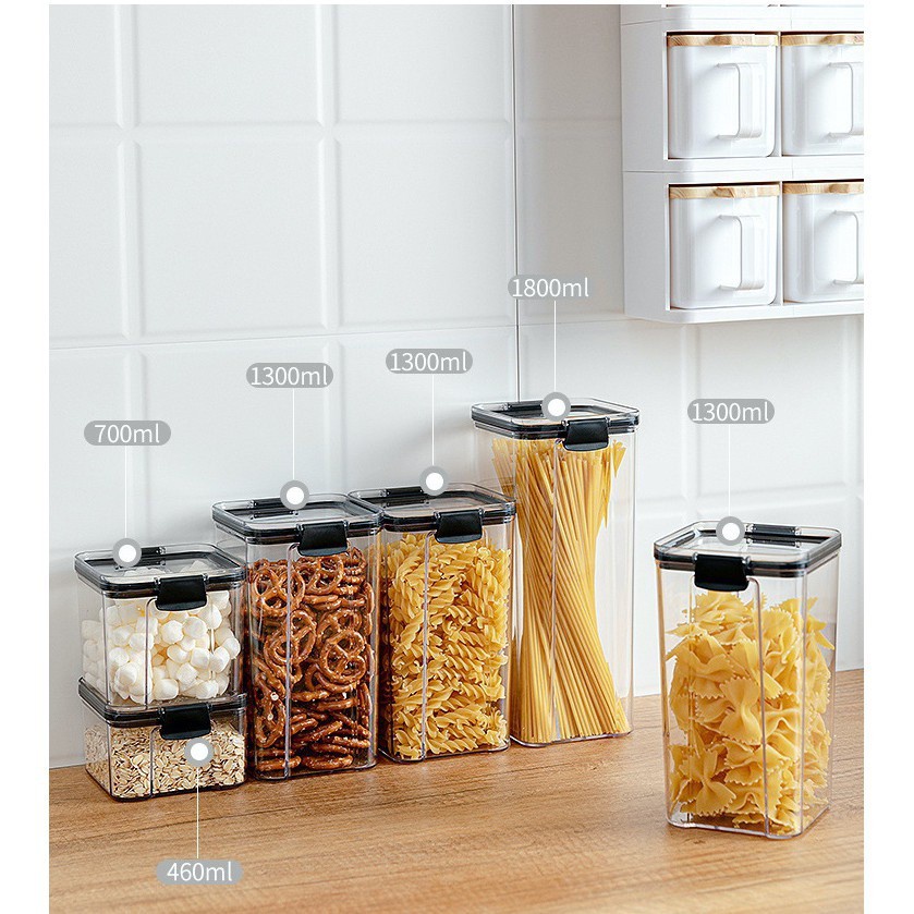 Bekas Makanan Rempah Plastik Transparent Airtight Container Dry Food ...