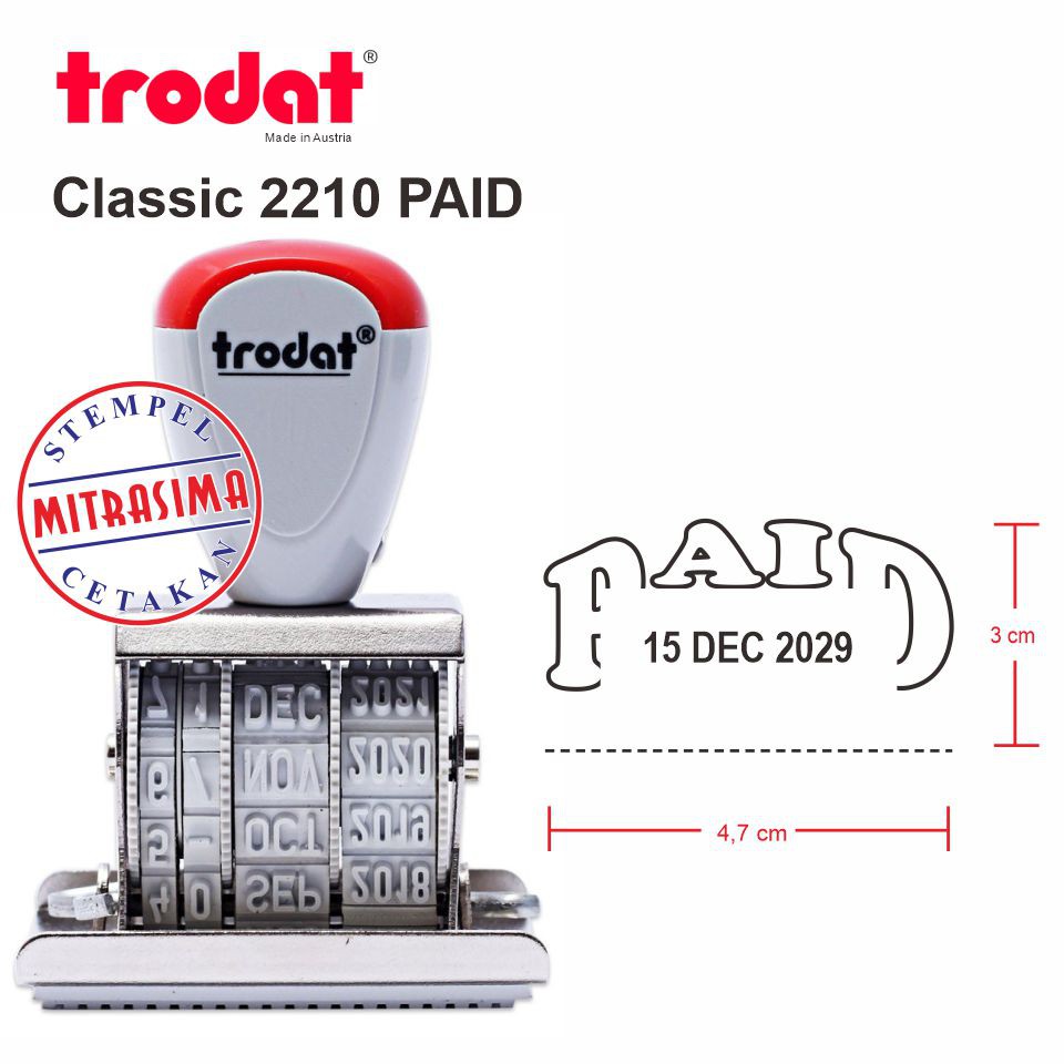 Trodat 2210-PAID Stamp With Conventional Classic model Date | Shopee ...