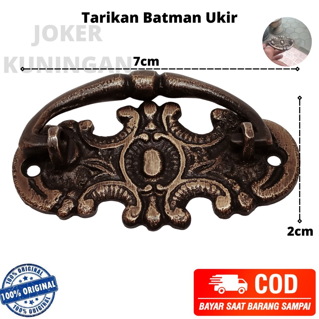 Antique Brass Drawer Pull Handle With Carved batman motif | Shopee ...