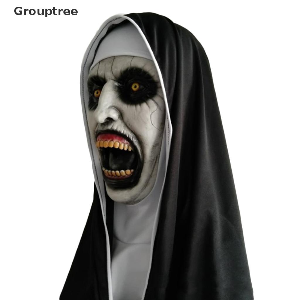 [GLOWING] Grouptree The Horror Nun Indian Rubber Ghost Mask with led ...
