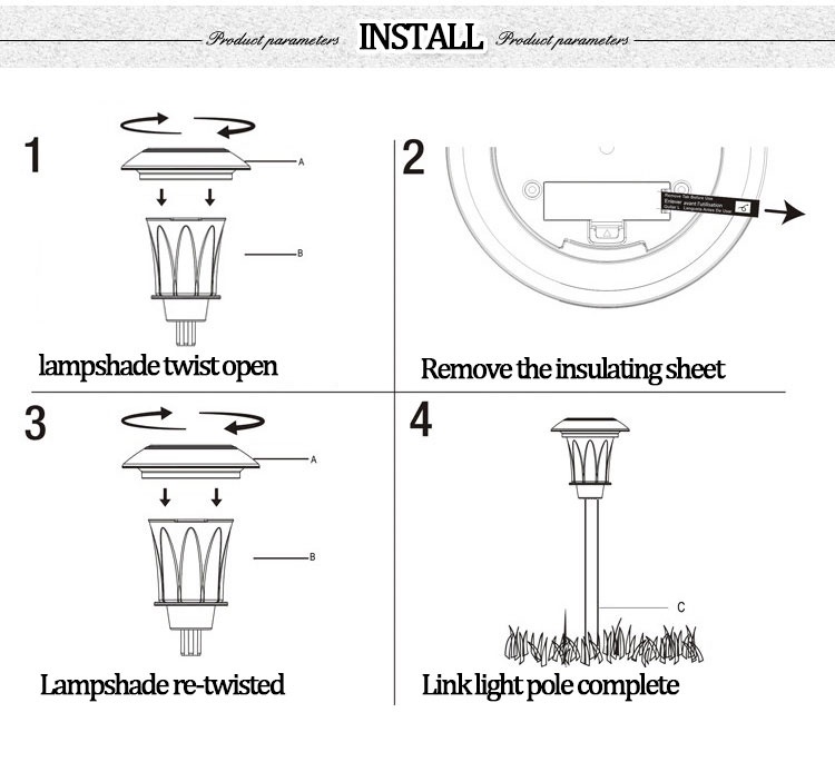 NSS Solar Pathway Light Outdoor Waterproof LED Light Garden Lawn ...