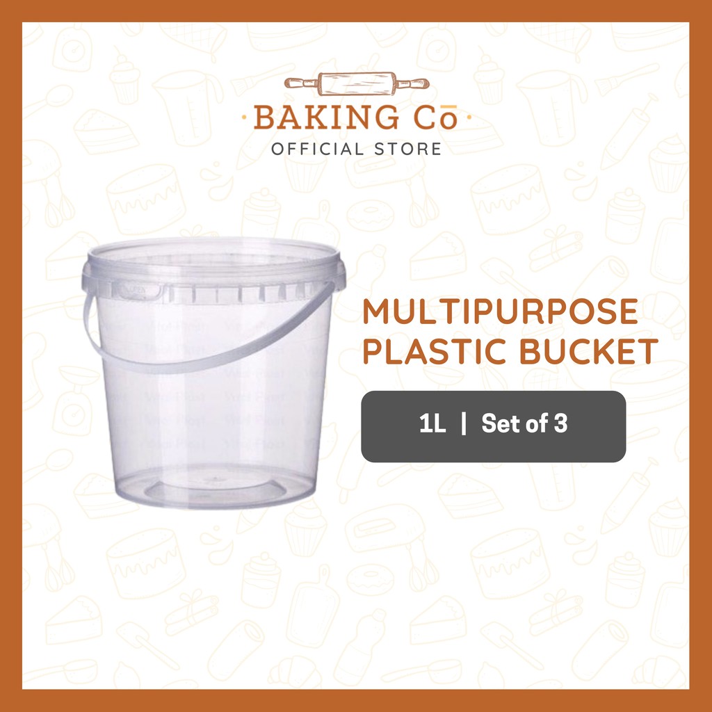 Multi-purpose plastic bucket - 1L/bundle (set of 3) | Shopee Philippines