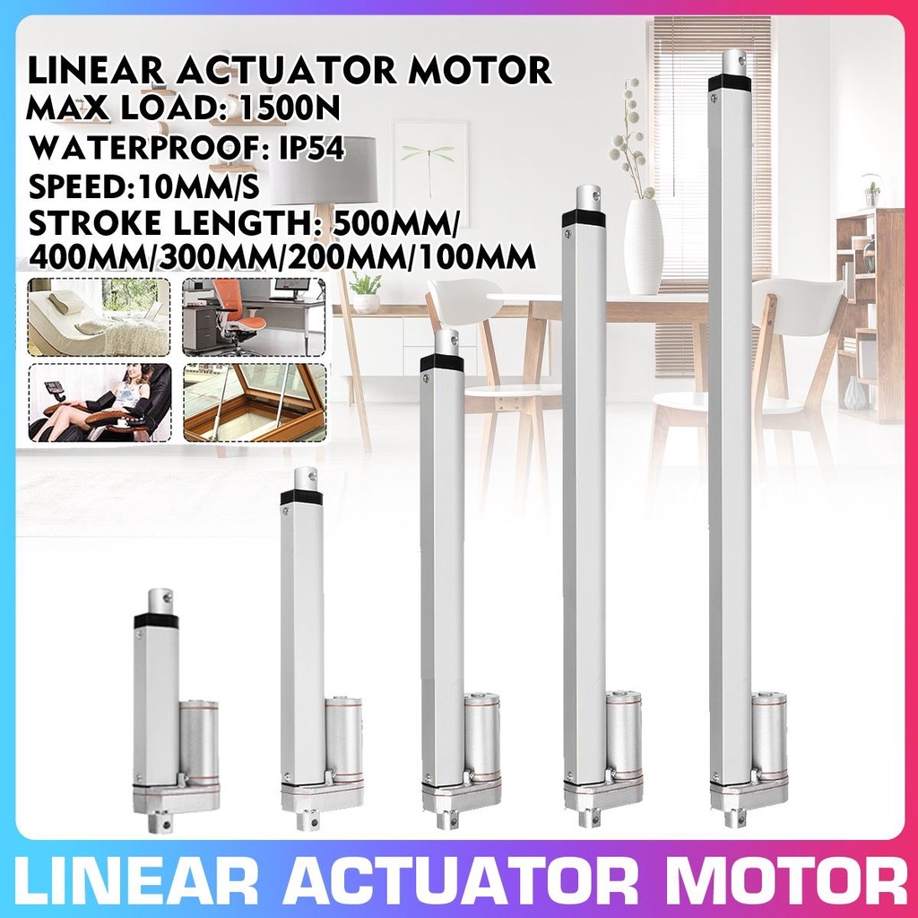 1500N Aluminum alloy Linear Actuator Motor IP54 DC 12V Electric Motor ...