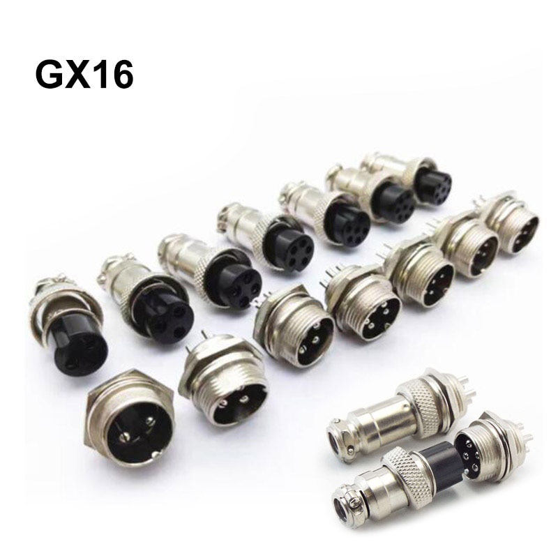 Panel Mount Electrical Cable Gx16 2Pin 3 4 5 6 7 8 Core Pin 16Mm Nut ...