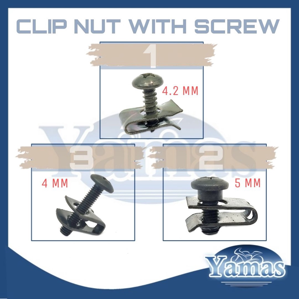 Motorcycle Car Parts Accessories Flaring Bolts With Clip Nuts Screw ...