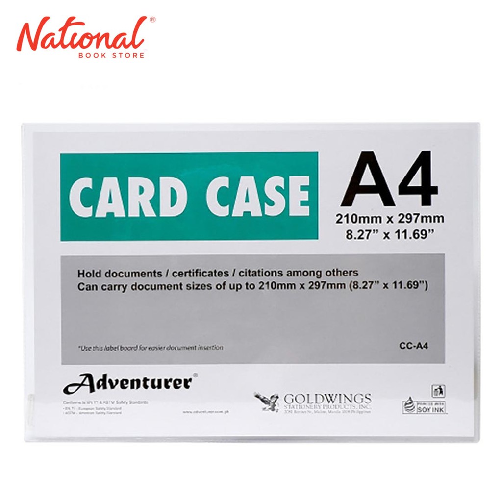 Adventure Doc. Card Cse Cc-a4 A4 Plastic So National Book Store ...