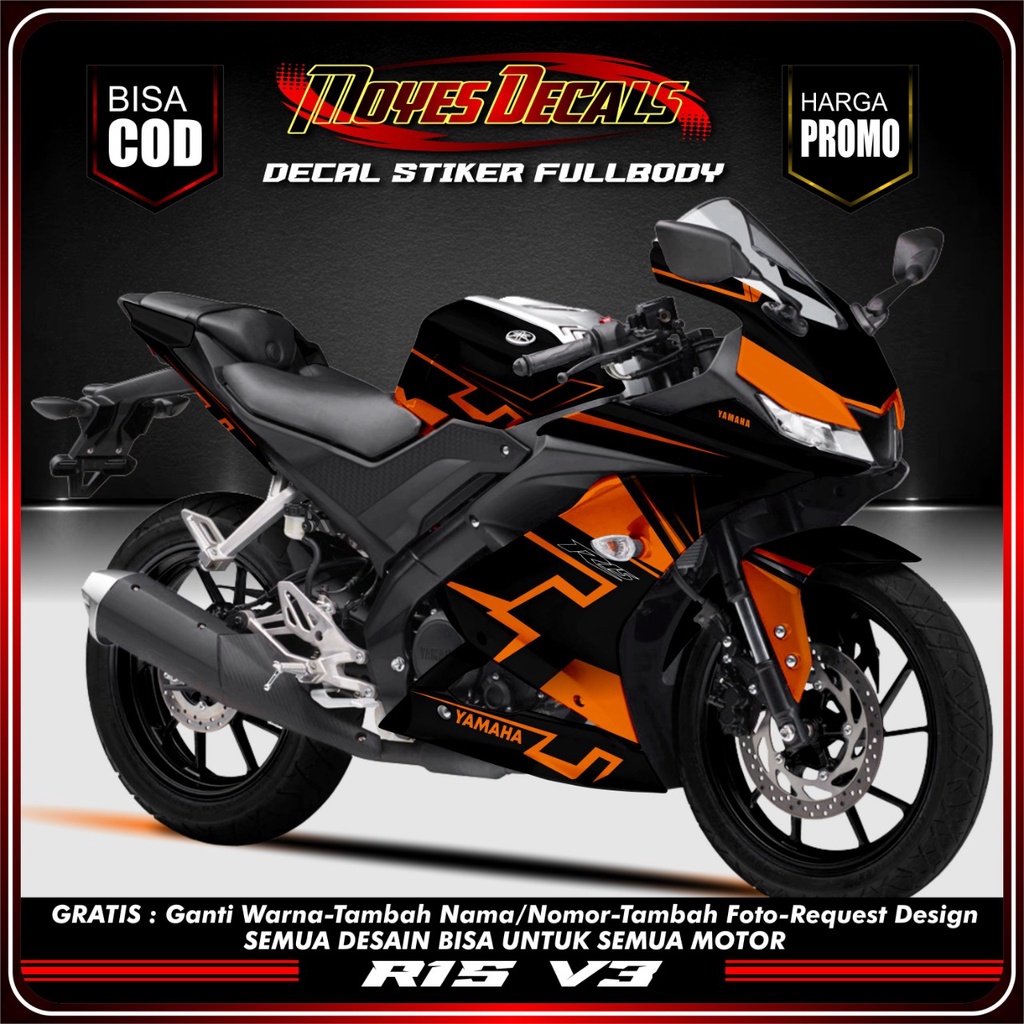 Decal R15 V3 Full Body Motorcycle Sticker Yamaha R15 V3 Full Body Decal ...