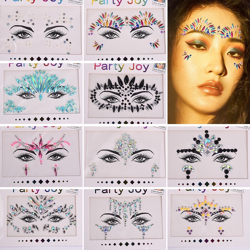DIY Face Gem Stickers Eyebrow Acrylic Diamond Stickers Rhinestone ...
