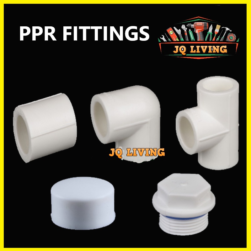 PPR Pipe Fittings ELBOW , COUPLING ,TEE , END CAP , MALE PLUG 1/2" 3/4 ...