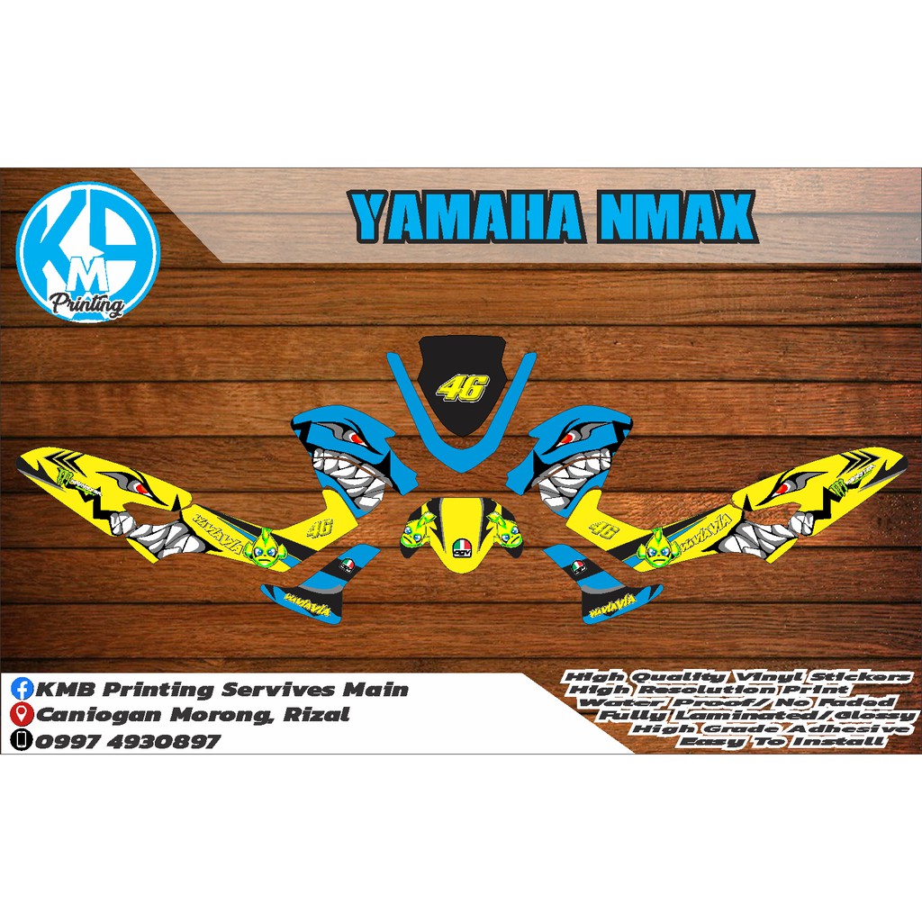 Yamaha NMAX Yellow Blue Sticker Decals | Shopee Philippines