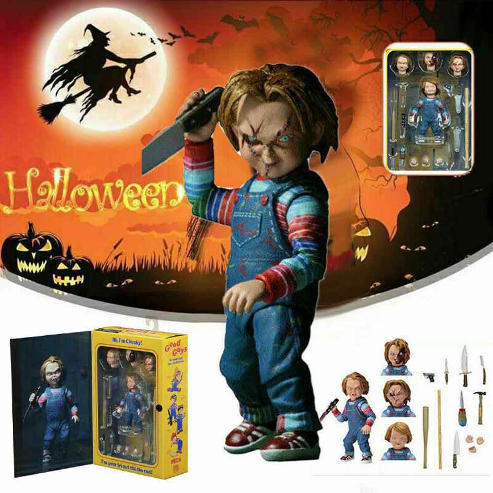 【New product】NECA Scary Chucky Figure Toys Horror Movies Child's Play ...