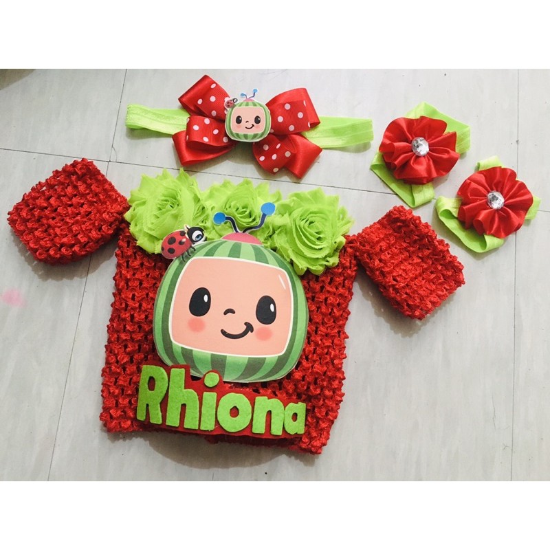 cocomelon crochet tube/top can be personalized with headdress | Shopee ...