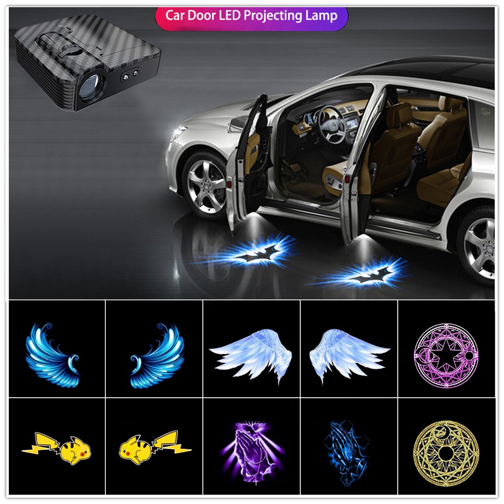 2Pcs LED car door welcome light, laser door shadow projector, wireless ...