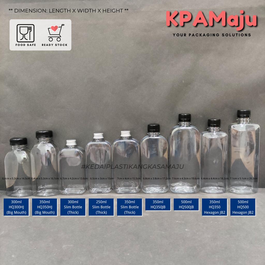 Plastic Bottles (250ml, 300ml, 350ml, 500ml) - Slim Bottle, Flat Bottle, Coffee Milk Tea Bottles ...