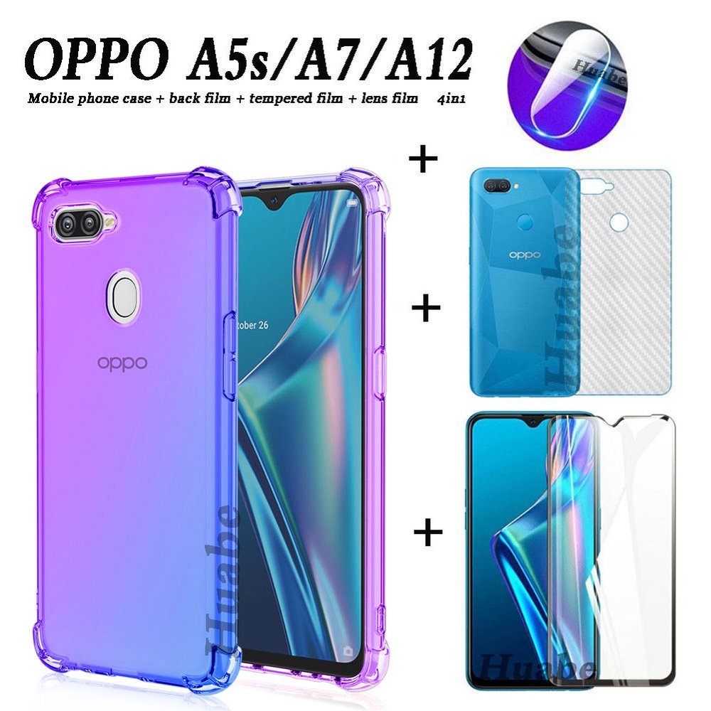 [4in1] OPPO A5S OPPO A7 OPPO A12 A3s/A12E A54 A74 5G A53 A5s case Anti ...