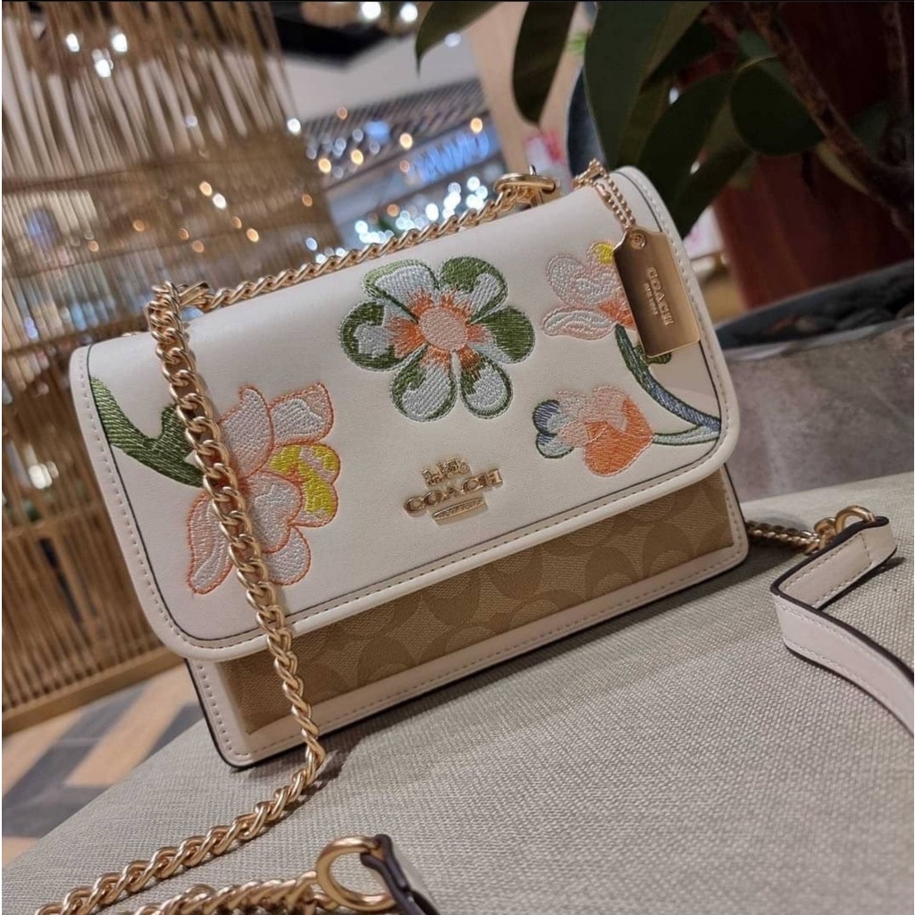 C.O.A.C.H C9230 Klare Crossbody in Light Khaki Signature Coated Canvas ...
