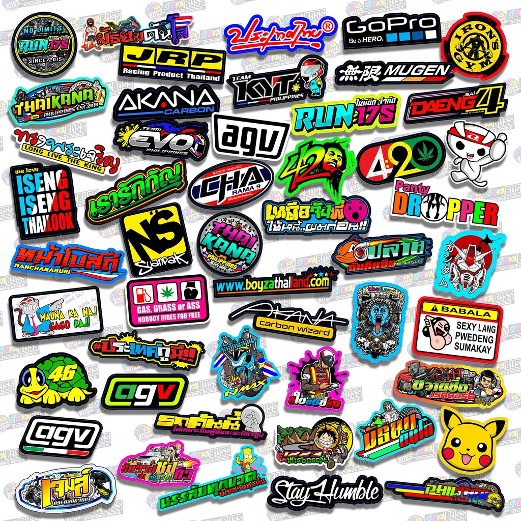 THAI STICKERS (VINYL GLOSSY PRINTED) [SOLD PER PIECE]【010】( LAMINATED ...