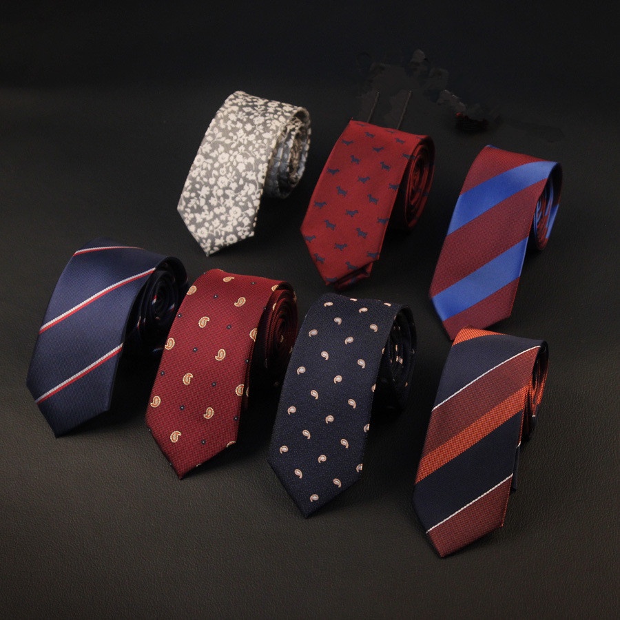 EFAN 6cm Stripe Red Ties For Men Floral Necktie Formal Foral Cravate ...