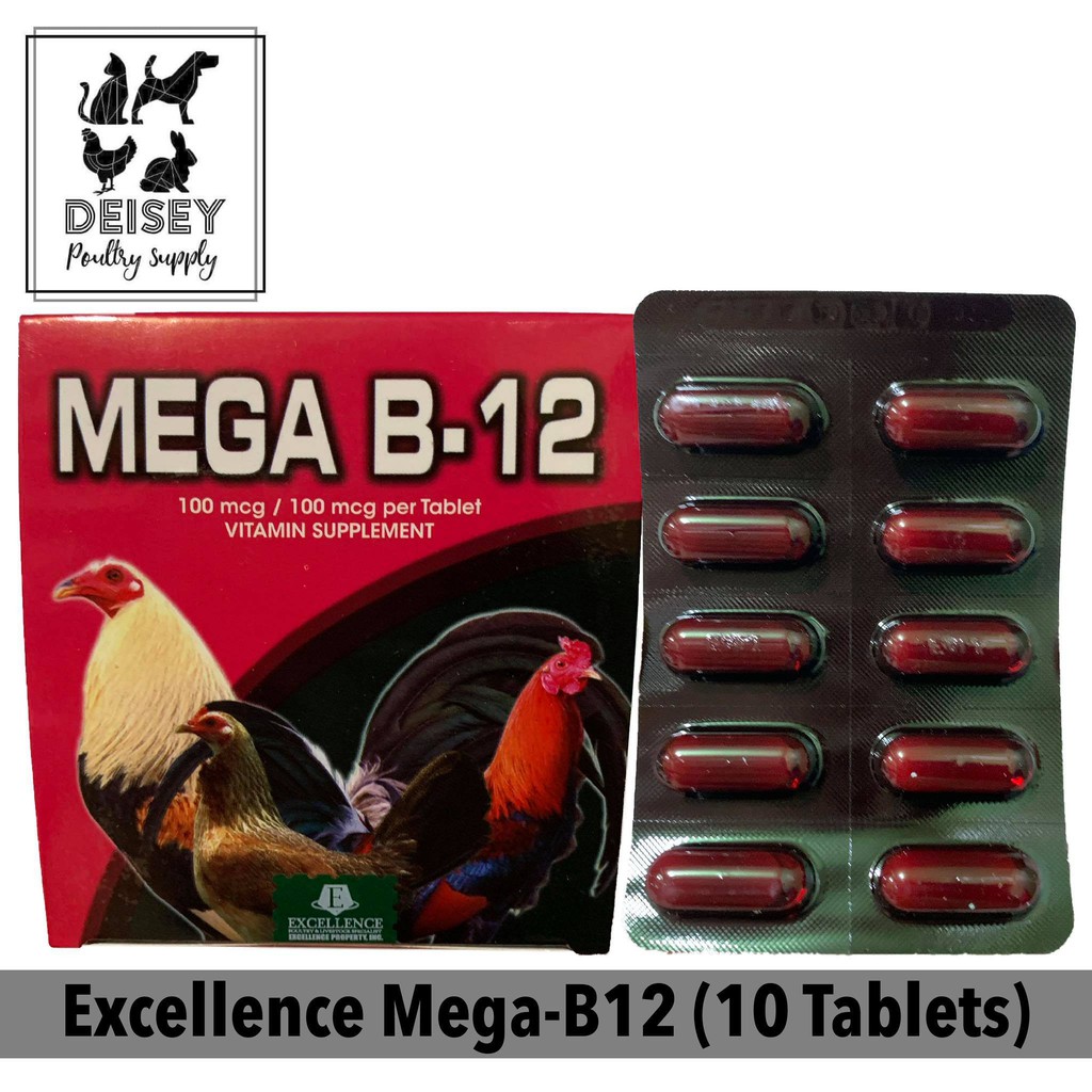 Excellence MEGA B12 for gamefowl (10 TABLETS) | Shopee Philippines