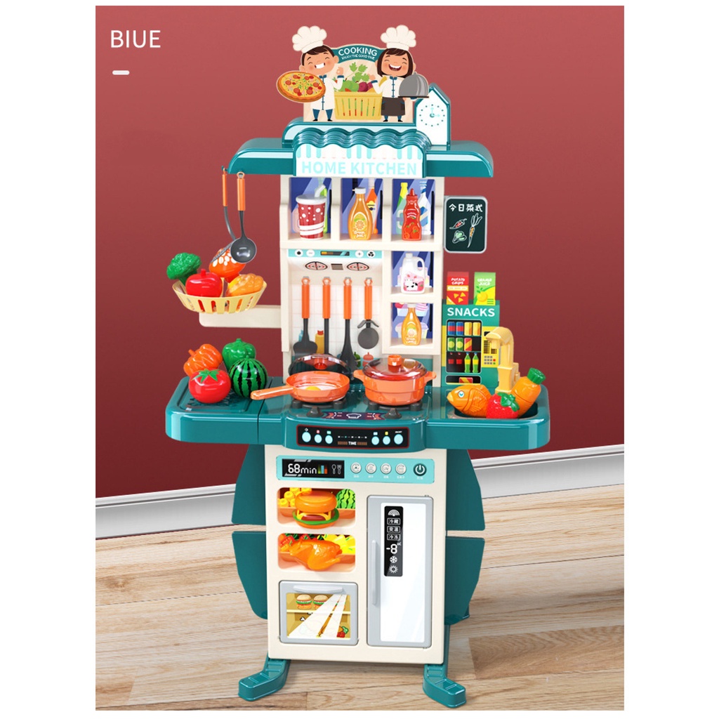 95Cm Kitchen Toys for Girls Big Size Real Steam Working Simulation of ...