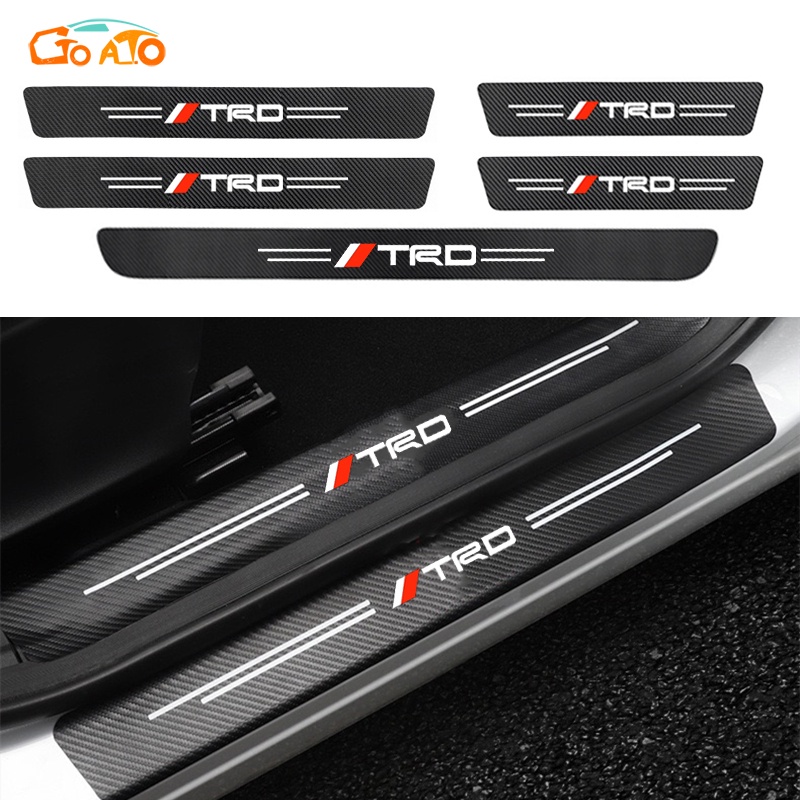 GTIOATO For TRD Carbon Fiber Car Door Sill Protector Trunk Decorative ...