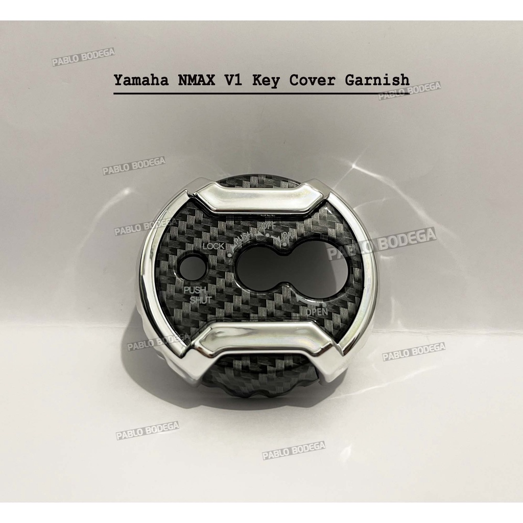 Yamaha NMAX V1 key cover garnish carbon chrome silver plug and play ...