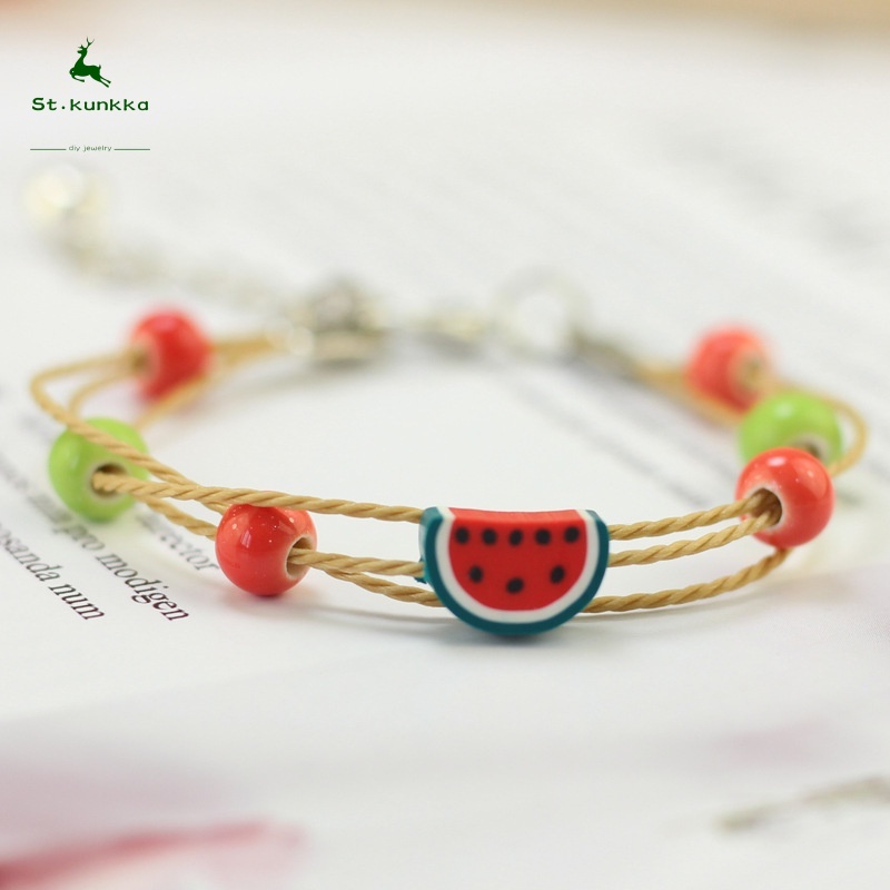 St.Kunkka Korean Version Cute Fruit Friendship Bracelet Cartoon Ceramic ...