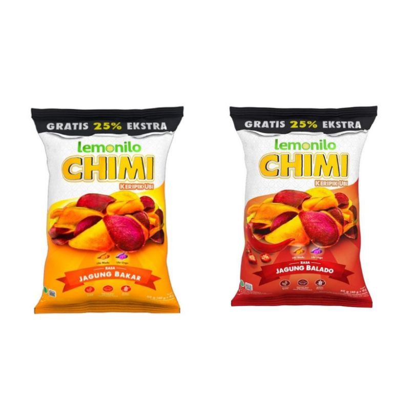 Lemonilo Chimi Corn Potato Chips Balado/Roasted Corn Chips 40+10g ...
