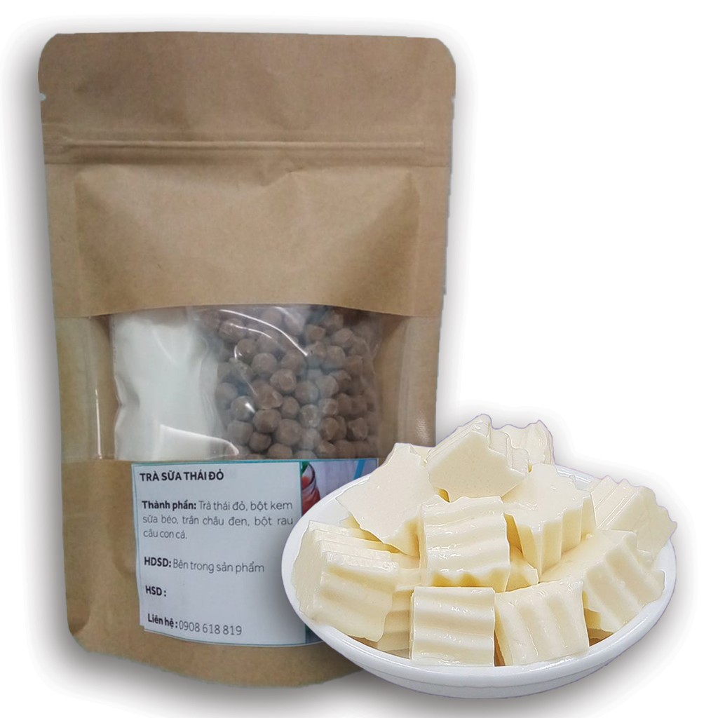 Fresh THAI RED MILK TEA WITH PHOMAI JELLY - ingredient set of 10 cups ...