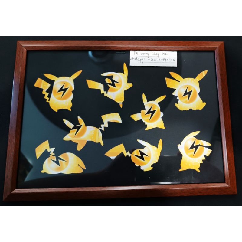 Pokémon Photo Frame Wall Hang A4 - Pikachu Variants (able to design ...