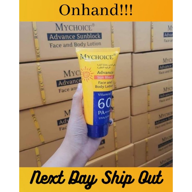 My Choice Advance Sunblock Face and Body with UVA/UVB (Onhand) | Shopee ...