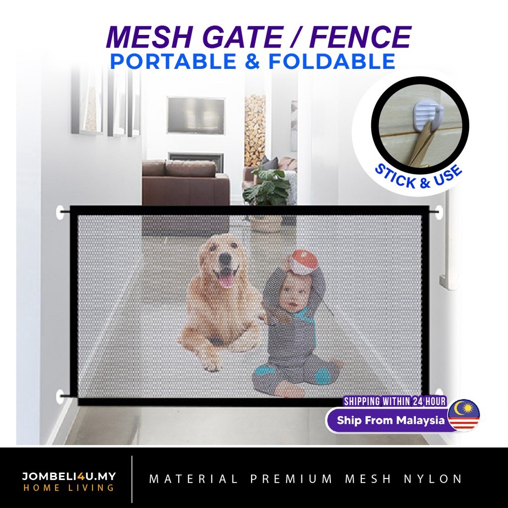 Magic Mesh Gate Portable , Fences Puppy Dog Net Guard Safety Door ...