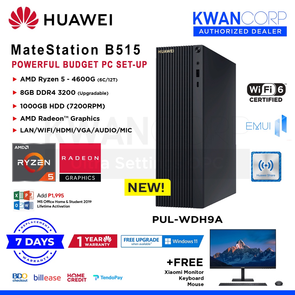 Huawei MateStation B515 PUL-WDH9A Ryzen 5 - 4600G 8GB AMD Radeon ...
