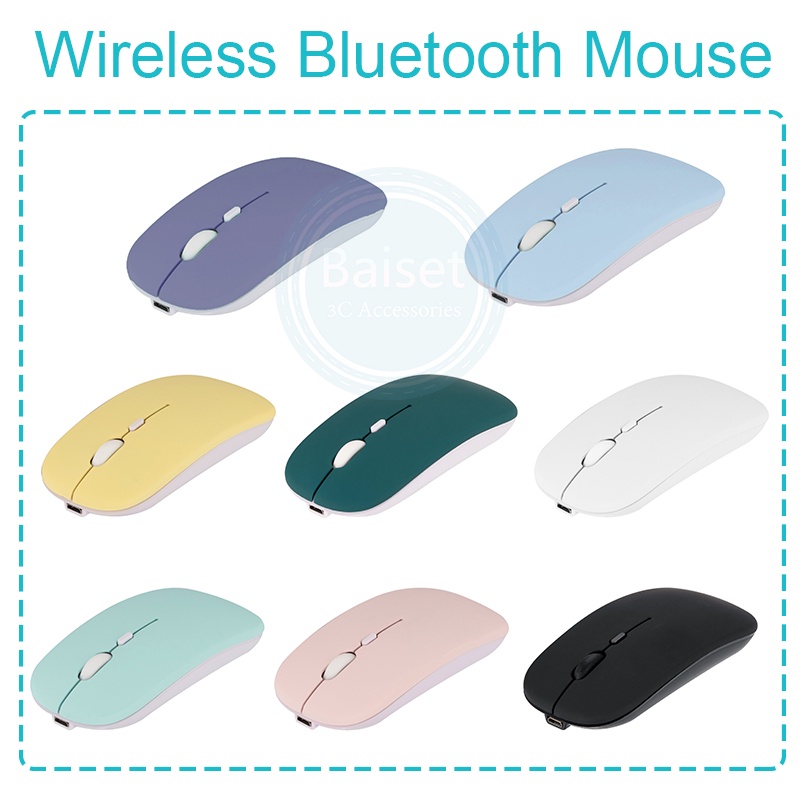 Macaron Rechargeable Wireless Bluetooth Mouse 2.4G USB Mice For Android ...