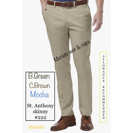 St.Anthony Skinny Baston pants #222 baston Mens Battle green Black ...