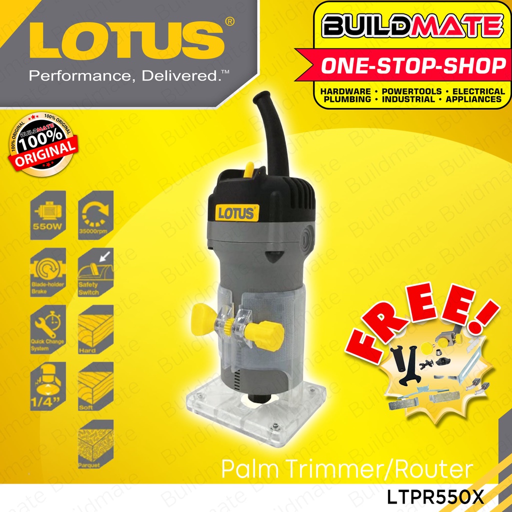 BUILDMATE Lotus 550W 1/4" Electric Palm Router / Trimmer Laminate Mini ...