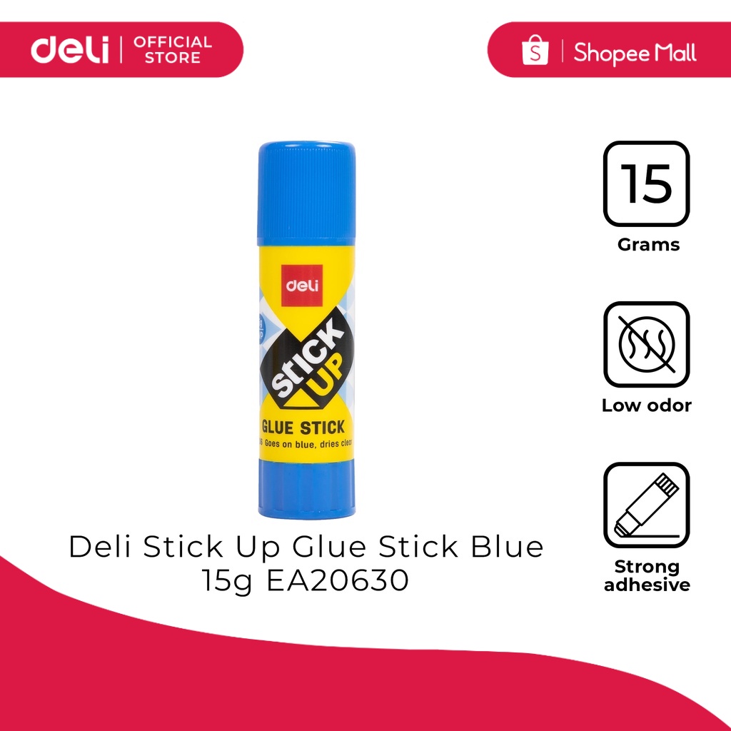 Deli - Stick Up Glue Stick Blue 15g EA20630 (1pc) [7526A20630] | Shopee ...