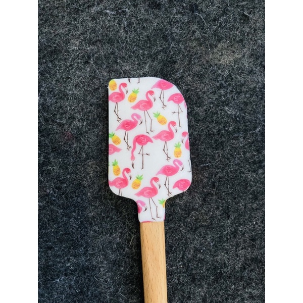 Silicone Spatula Wooden Handle Cute Printed design Spatula Baking ...