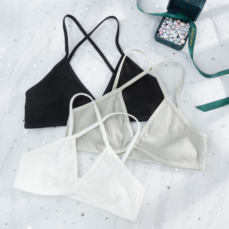 ECMLN Women Thin French Unlined Style Push Up Bras Triangle Cup ...